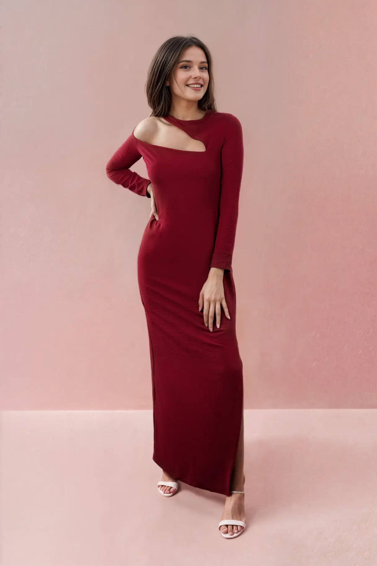 Ruby Slit Gown | New Party Wear Dress | Bold & Elegant – Fawn24
